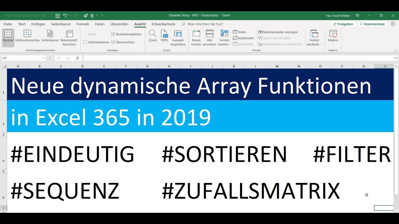 Neue dynamische Array Funktionen in Excel 365 in 2019 - Mindovermetal Việt Nam